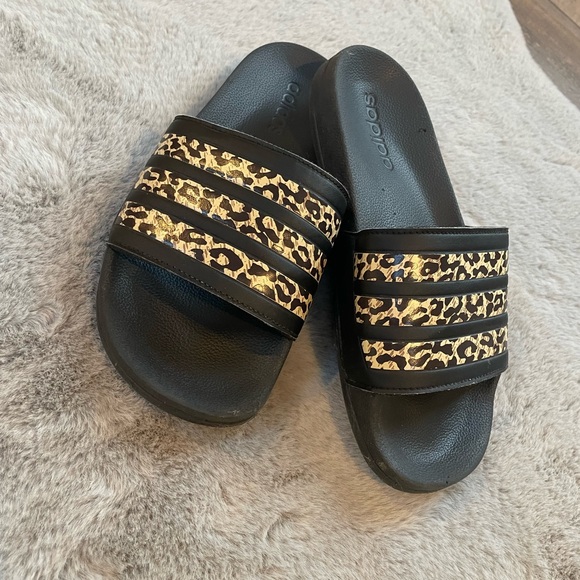 adidas | Shoes | Adidas Leopard Print Slides | Poshmark